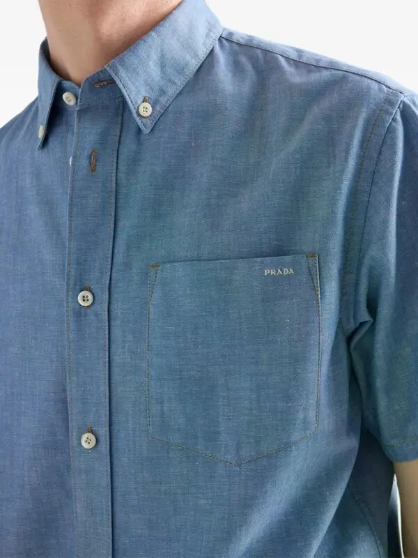 Prada Chambray Short-sleeve Shirt