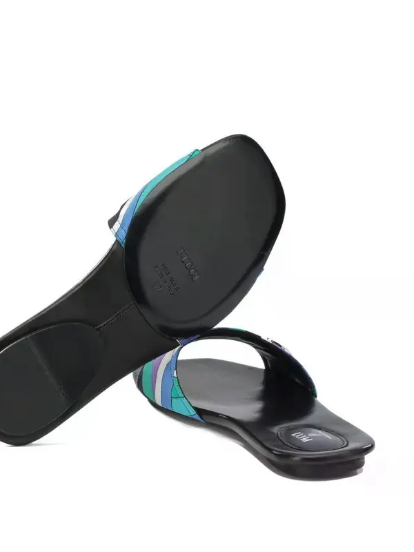 Emilio Pucci Iride Print Silk Sandals