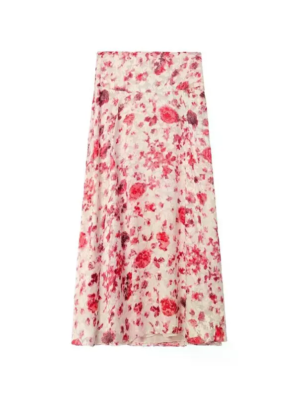 Isabel Marant Étoile Hilza Floral-print Silk-blend Maxi Skirt - Neutrals