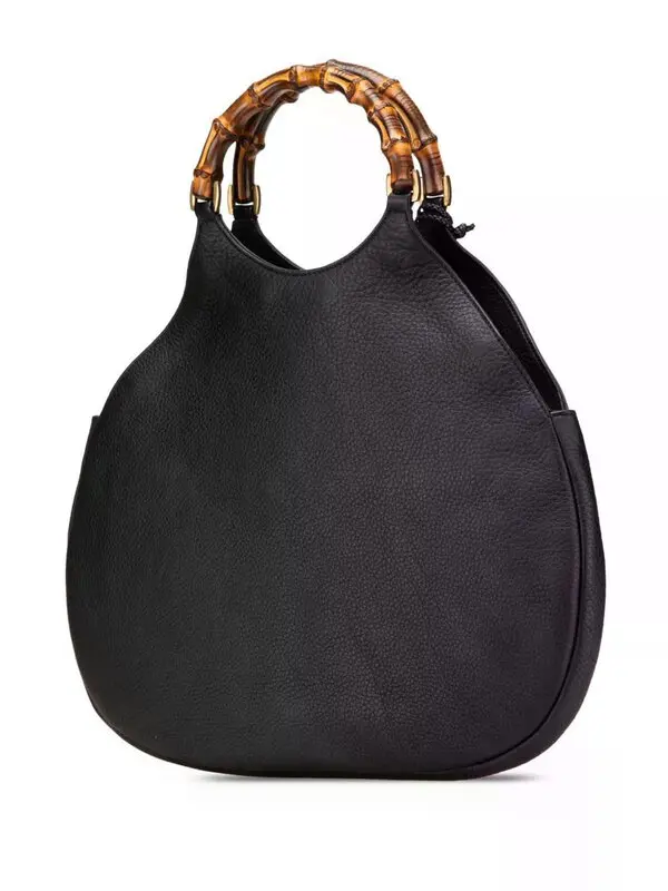 Gucci Pebbled Calfskin Bamboo Hobo Bag