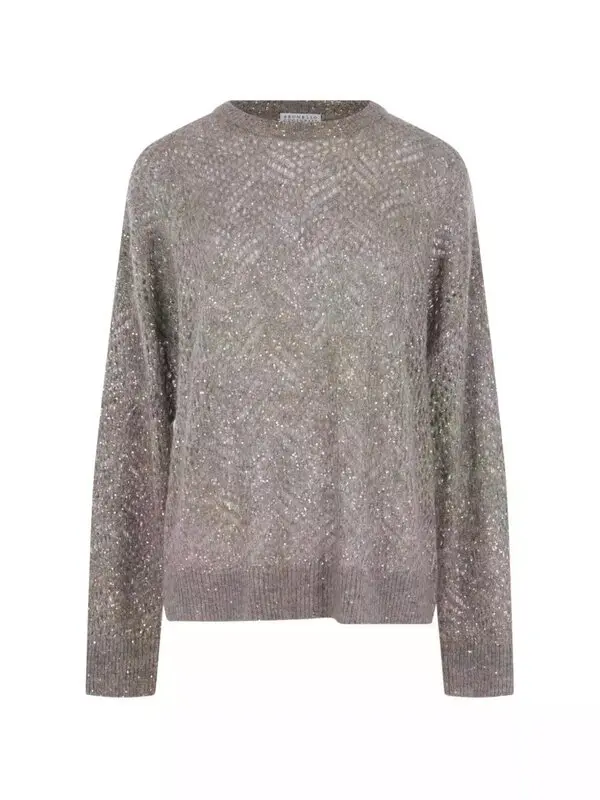Brunello Cucinelli Sequin-embellished Open-knit Sweater