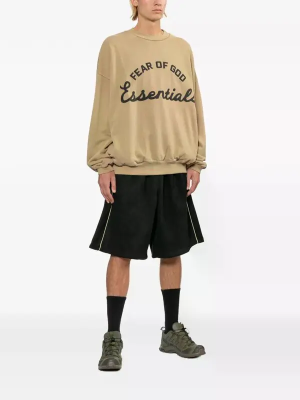 ESSENTIALS Logo-print Crew Neck Sweater - Brown