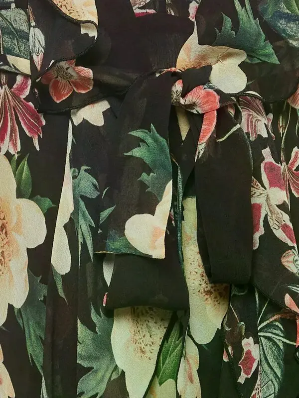 NICHOLAS Floral Print Ruffle Maxi Dress