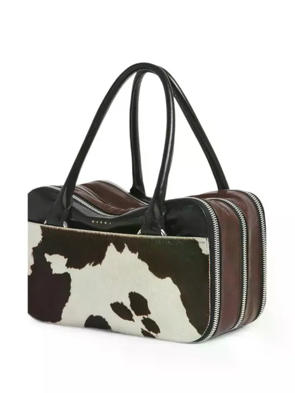 Marni Boxyne Cow-print Leather Tote Bag