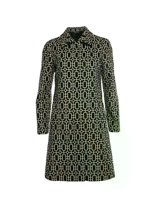 Gucci Single-breasted Octagonal Pattern Coat - Black