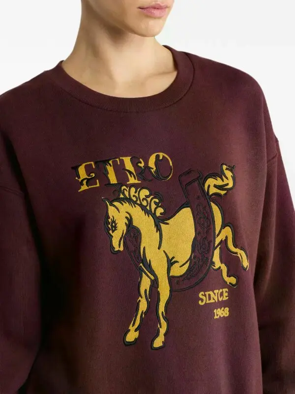Etro Cotton Sweatshirt With Pegaso Print