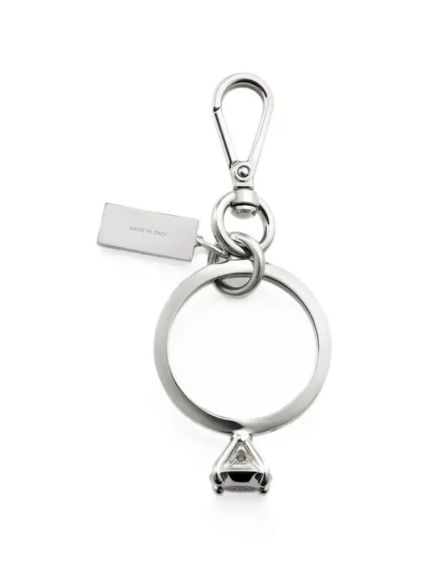 MAISON MARGIELA Polished Palladium Solitaire Ring Clip Keyring