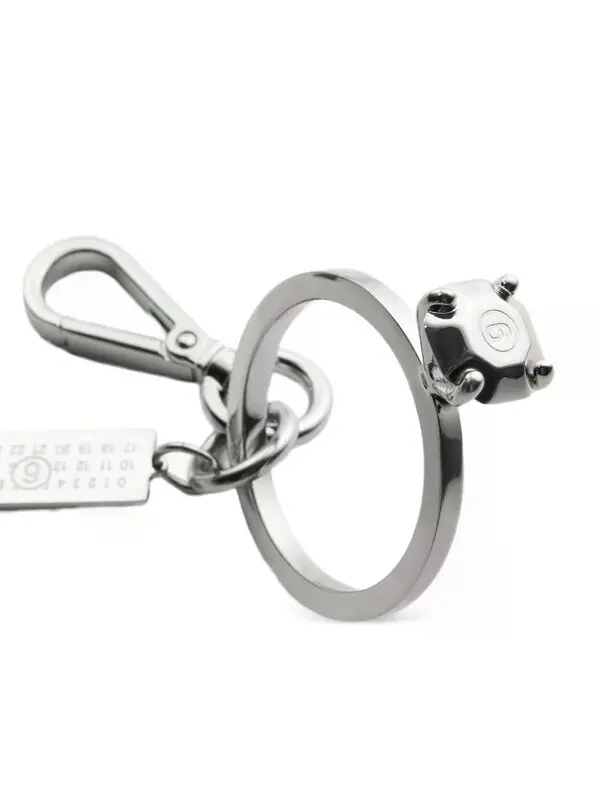 MAISON MARGIELA Polished Palladium Solitaire Ring Clip Keyring
