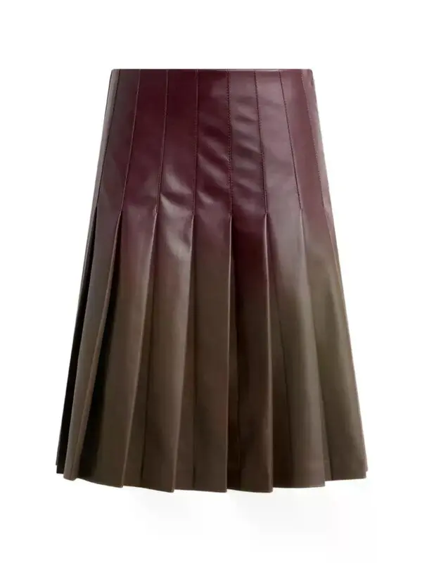 Etro Pleated Degradé Leather Skirt