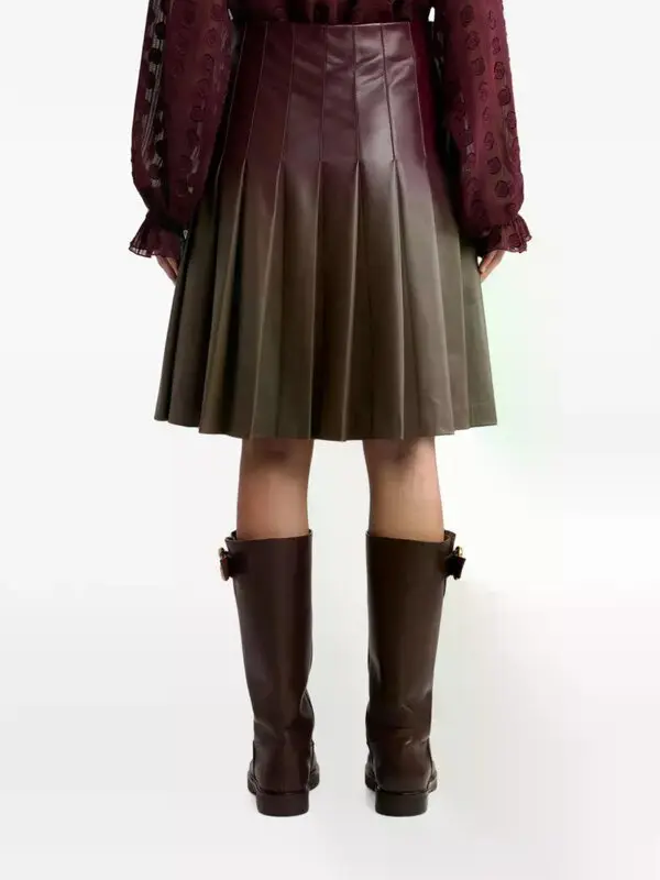 Etro Pleated Degradé Leather Skirt