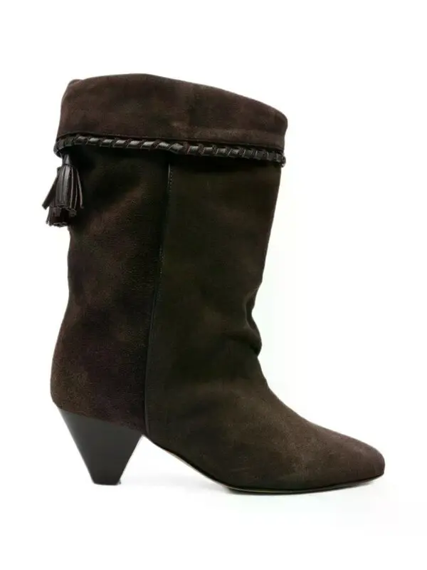 Isabel Marant Étoile Dalby Tassel-detail Braided-trim Boots - Brown