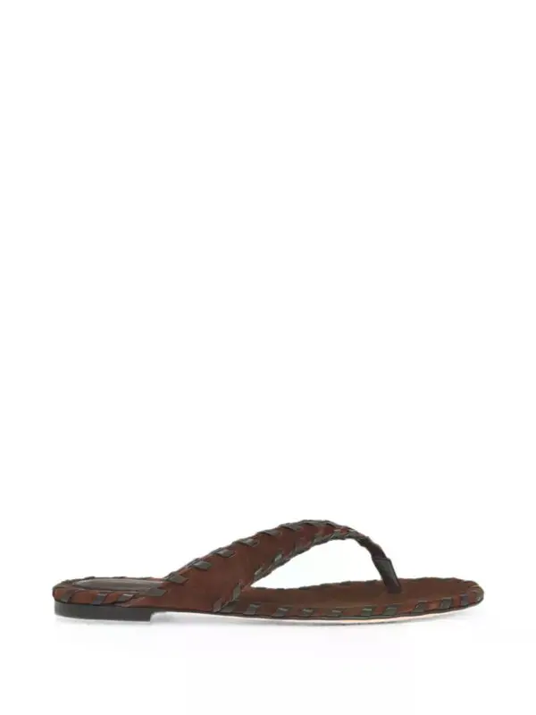 GIANVITO ROSSI Zaira Thong Flat Sandals - Brown