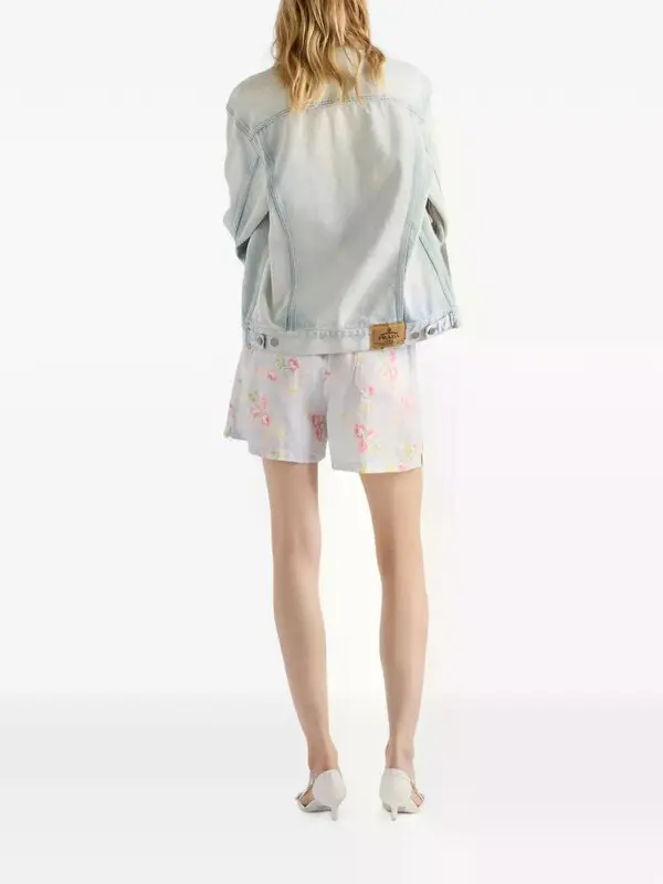Prada Linen Floral Print Shorts