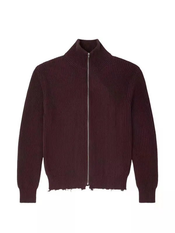 MAISON MARGIELA Ribbed Cotton High Neck Zip Jacket