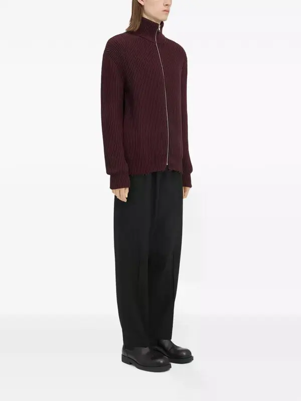 MAISON MARGIELA Ribbed Cotton High Neck Zip Jacket
