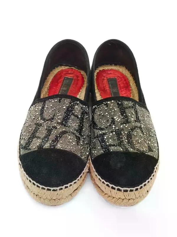 Carolina Herrera Glitter Suede Espadrilles