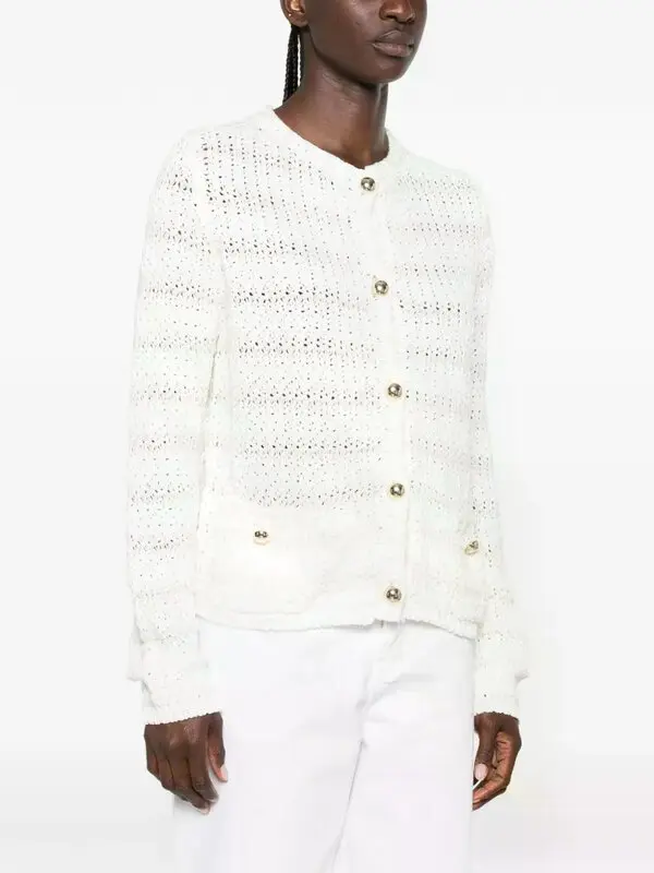 Fabiana Filippi Open-knit Buttoned Cardigan - Neutrals