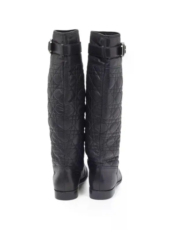 Dior Cannage Quilted Buckle Detail Boots