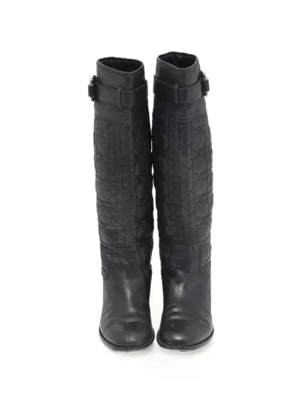 Dior Cannage Quilted Buckle Detail Boots
