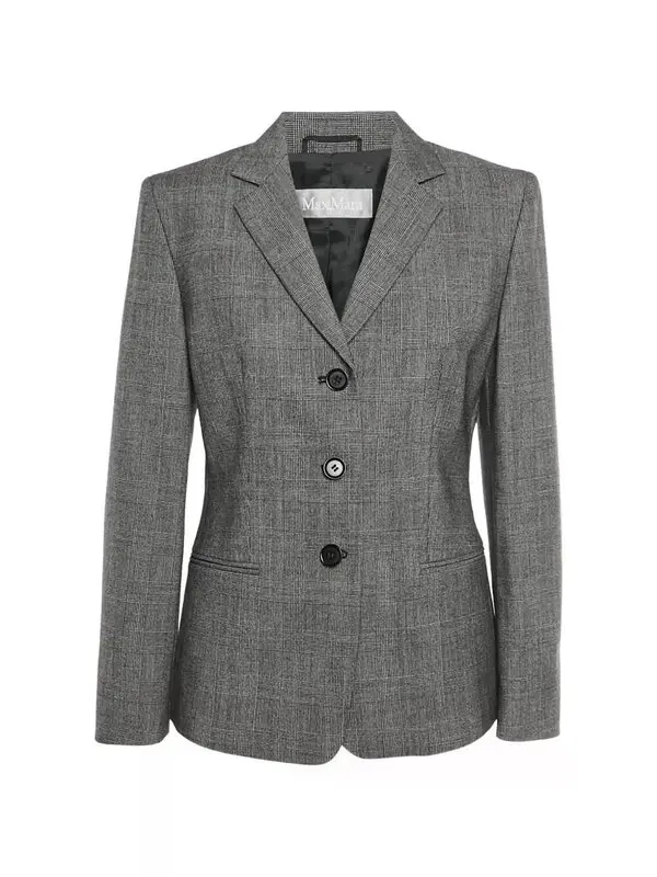 Max Mara Glen-check Single-breasted Blazer - Grey