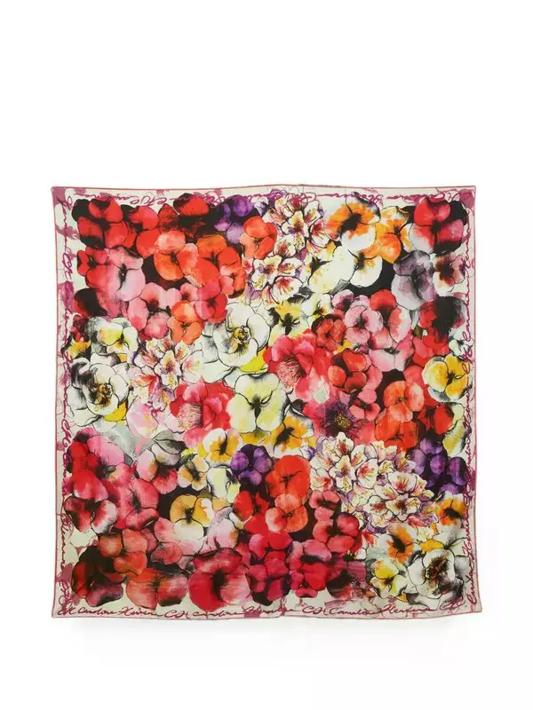 Carolina Herrera Floral-print Silk Scarf - Pink