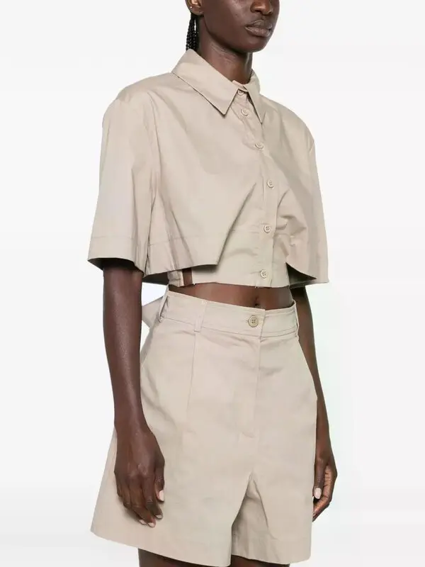 MOUTAKI Tie-fastening Cropped Shirt