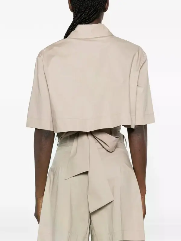 MOUTAKI Tie-fastening Cropped Shirt