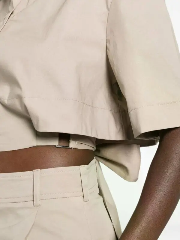 MOUTAKI Tie-fastening Cropped Shirt