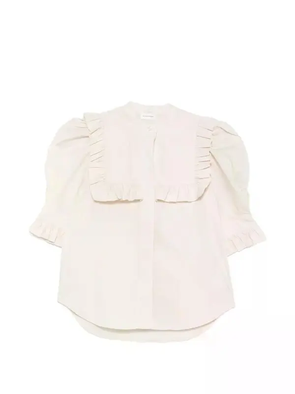 BY MALENE BIRGER Cream Ruffled Puff-sleeve Shirt - Neutrals