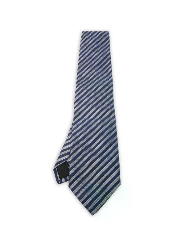 S.t. Dupont Striped Silk Neck Tie - Blue