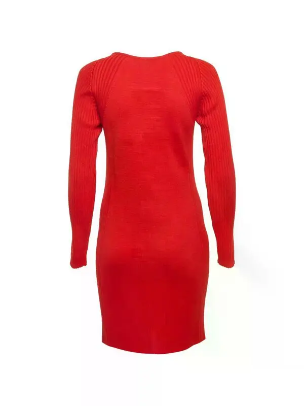 Versace Rib-knit Wool Midi Dress