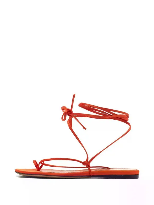 Attico Strappy Ankle-wrap Ballet Flats - Orange