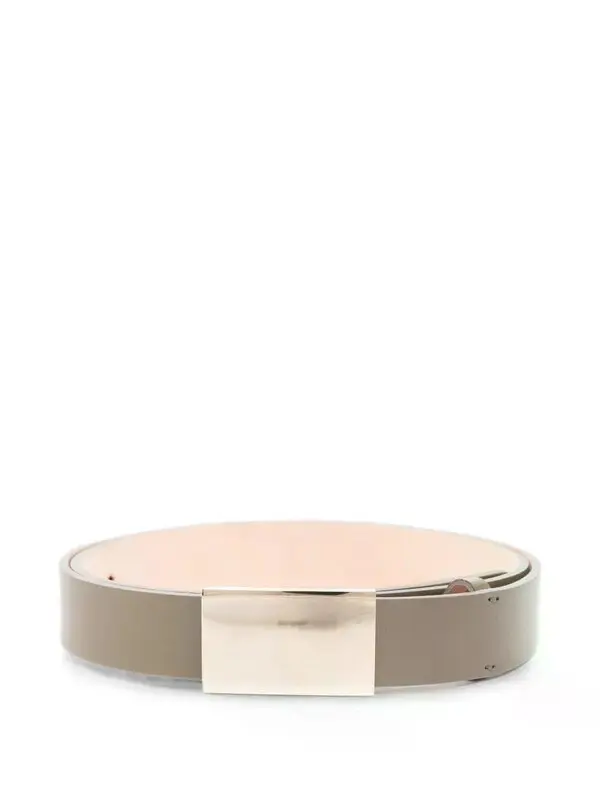 Victoria Beckham Portofino Leather Belt - Grey