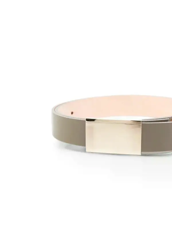 Victoria Beckham Portofino Leather Belt - Grey