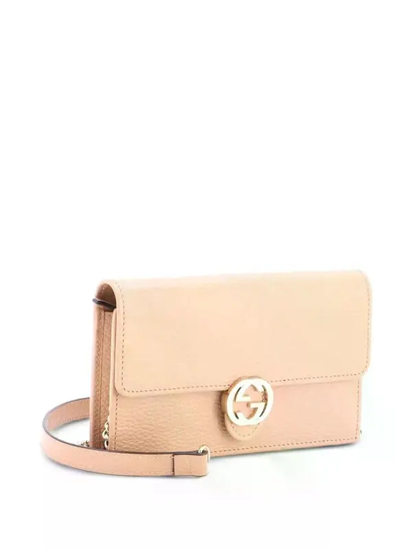 Gucci Interlocking Wallet On Chain Leather Crossbody Bag