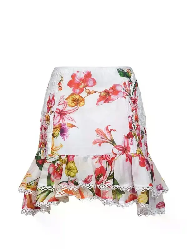Charo Ruiz Ibiza Floral Print Ruffled Skirt