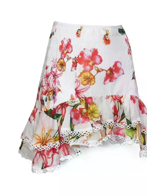 Charo Ruiz Ibiza Floral Print Ruffled Skirt