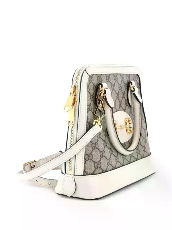 Gucci Horsebit 1955 Top Handle Bag In Gg Coated Canvas - Brown