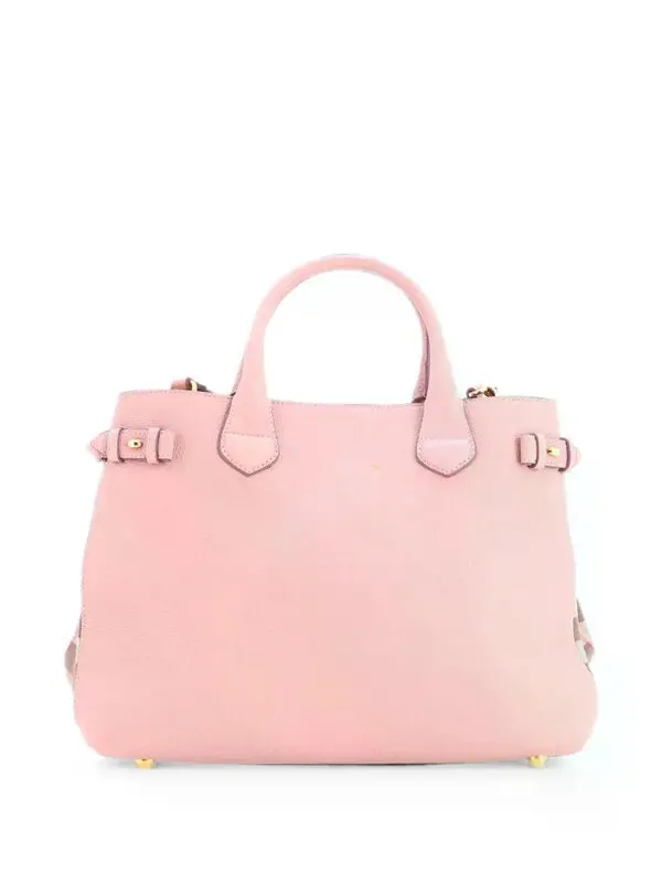 Burberry Leather And House Check Canvas Medium Satchel
