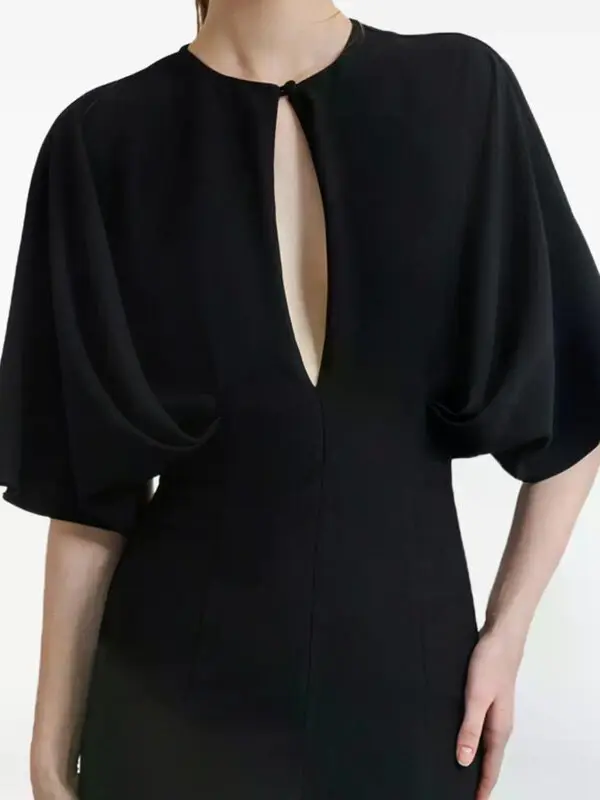 GEMY MAALOUF Cape Sleeve Cutout Floor Length Dress