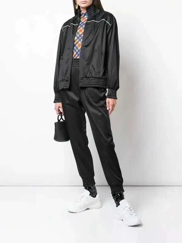 Opening Ceremony Embroidered Logo Track Jacket - Black