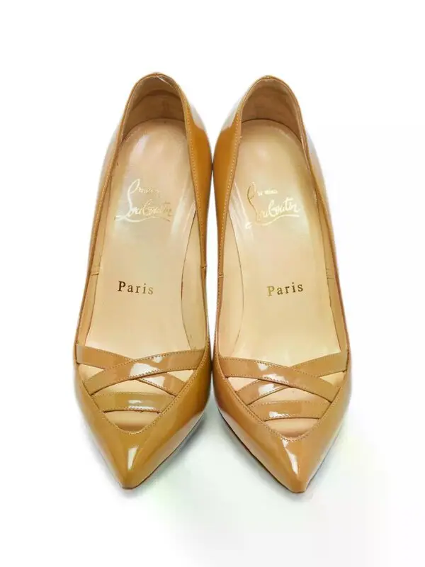 CHRISTIAN LOUBOUTIN Patent Leather Crossover Pumps