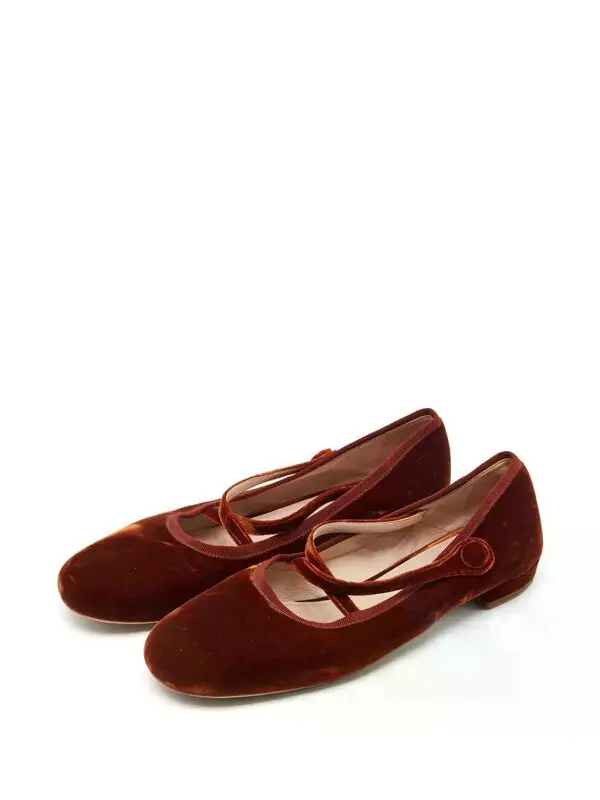 Miu Miu Velvet Mary Jane Ballet Flats