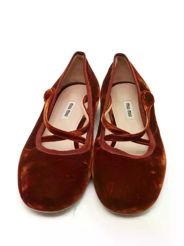 Miu Miu Velvet Mary Jane Ballet Flats
