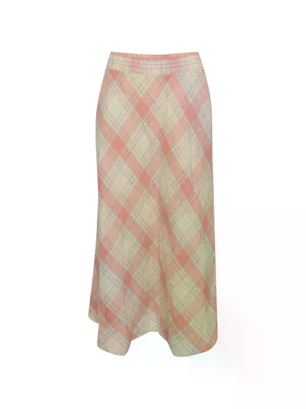 Polo Ralph Lauren Check-pattern Linen Skirt