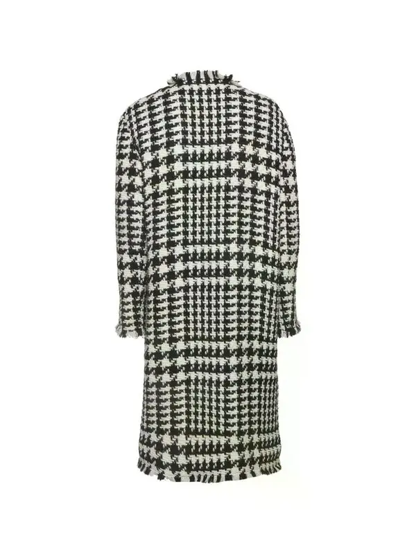 Dolce & Gabbana Houndstooth Long-sleeve Coat - Black