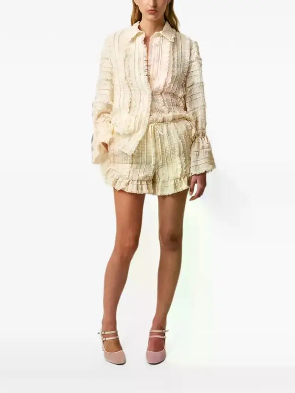 AKNVAS Ruffled Textured Finish Shorts