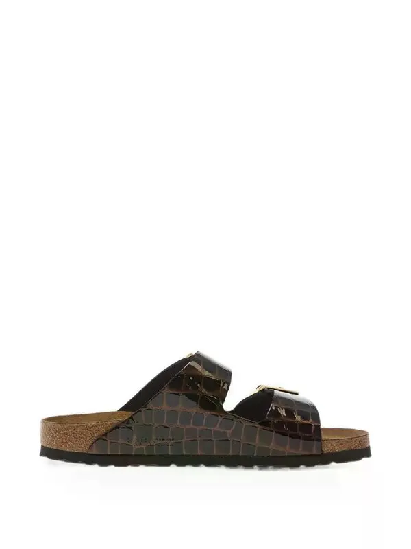 BIRKENSTOCK Arizona Croc-effect Leather Sandals - Brown