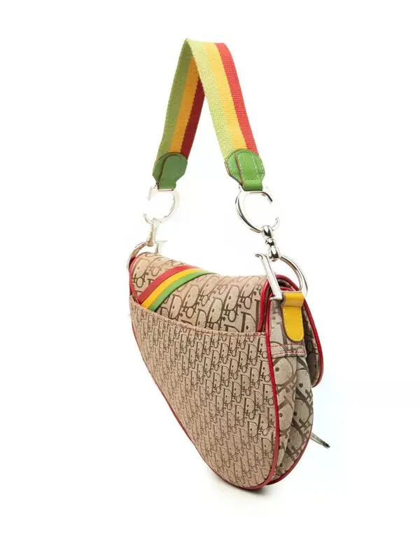 Dior Diorissimo Canvas Rasta Saddle Bag