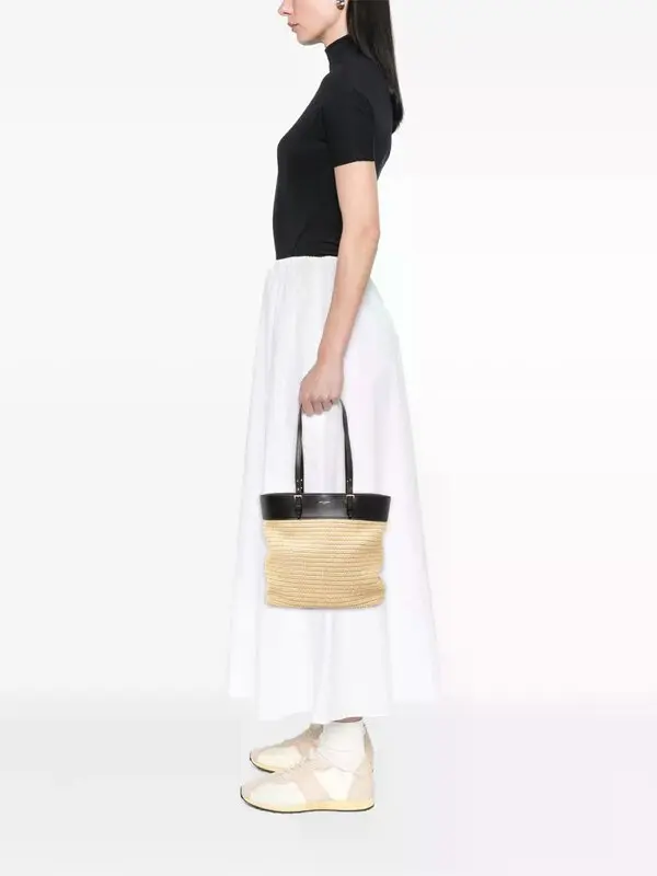 Saint Laurent Boucle Raffia Shopper Tote Bag